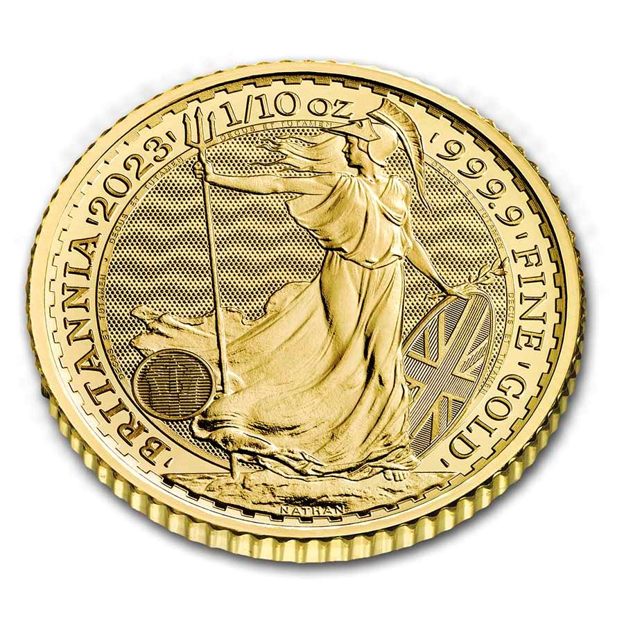 2023 Britannia 1/10 ounce gullmynt (QE II)